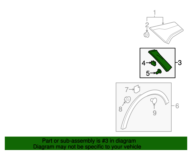 2017-2021 Chevrolet Bolt EV Rear Passenger Side Upper Body Side ...