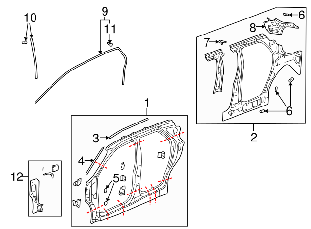 12458962 - Frame 2001-2005 Pontiac Aztek | AwesomeParts.com