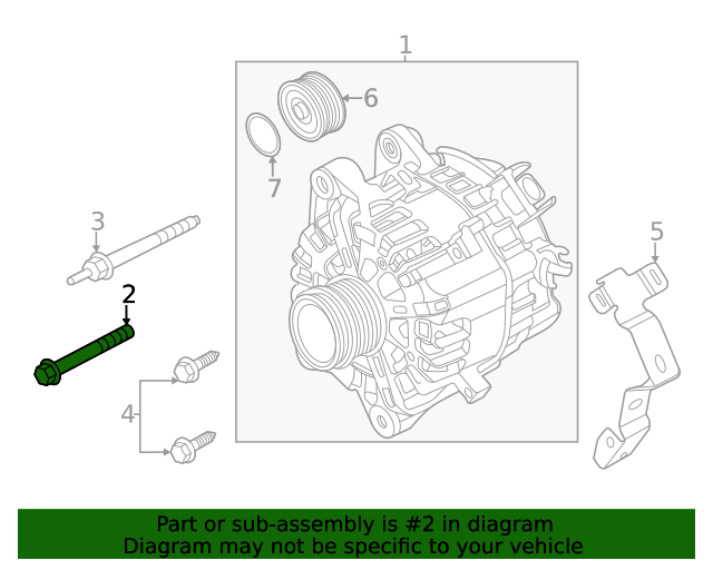 2020 Ford Alternator Mount Bolt -W703423-S437 | TascaParts.com