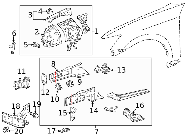 2013-2020 Lexus Upper Rail Front Bracket 53837-30040 | OEM Parts Online