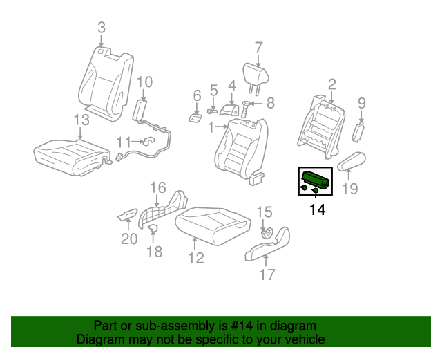 81111-SCV-L01ZC - Seat Belt Cover 2009-2011 Honda Element | Honda Parts ...