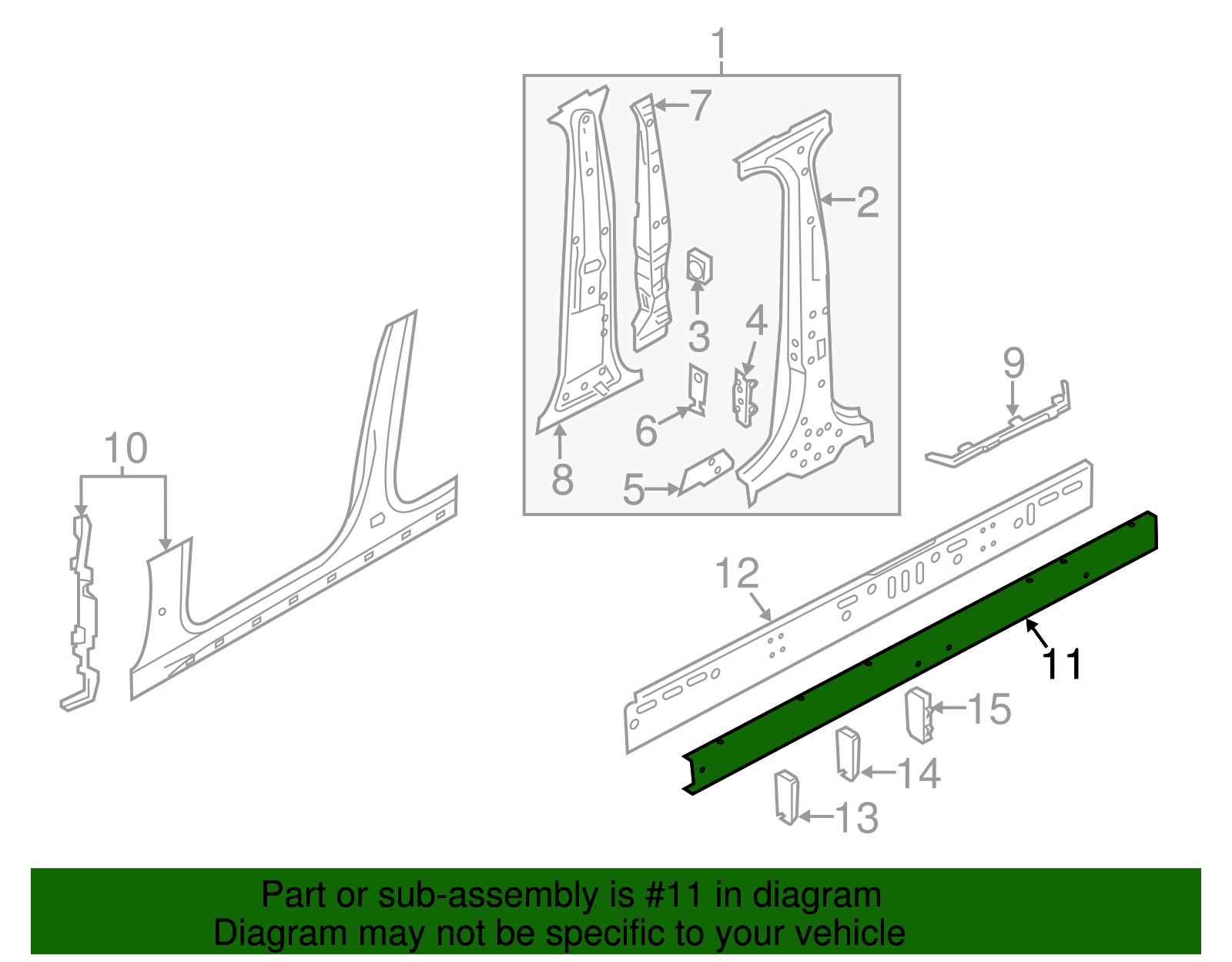 4G0-809-755-A - Rocker Reinforced 2012-2018 Audi | Audi OEM Parts