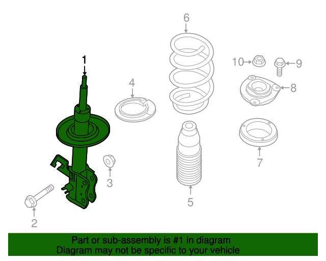 2017-2019 Nissan Sentra Strut - Driver's Side (LH) E4303-4FU3A ...