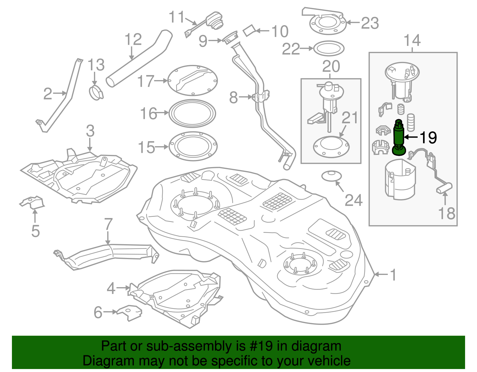 2014-2017 Subaru Fuel Pump 42022SG000 | Subaru Parts Store