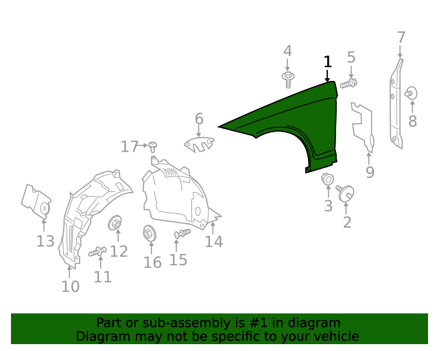 257-880-38-00 - Fender 2019-2023 Mercedes-Benz | Mercedes-Benz USA Parts