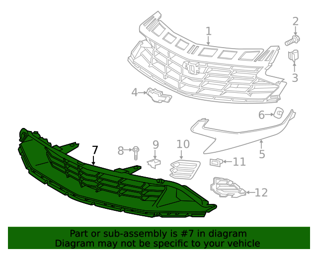 2019-2024 Chevrolet Camaro Front Lower Grille 84112283 GM ...