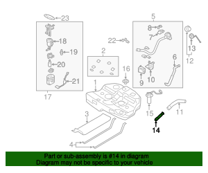 Hyundai - 31160-3R000 - Fuel Tank Roll Over Valve - 2011-2019 Hyundai ...