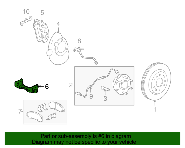 85569599 - Front Driver Side Brake Caliper Bracket 2008-2020 GM ...
