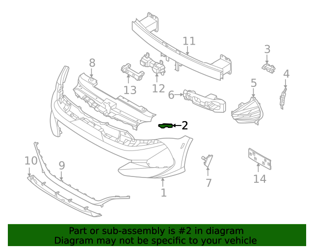 86525-L3300 - Bumper Cover Bracket 2021-2024 Kia K5 | Kia.Parts Store
