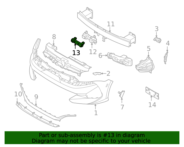 86535-L3300 - Reinforcement Bracket 2021-2024 Kia K5 | Kia.Parts Store