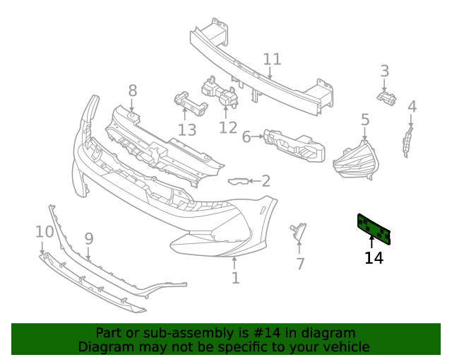 86910-L3000 - License Mount 2021-2024 Kia K5 | Kia.Parts Store