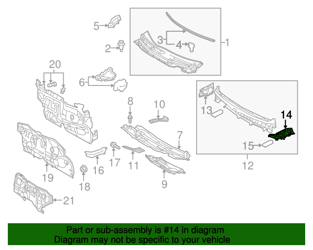 55706-47030 - Cowl Top Panel 2012-2017 Toyota Prius V | Ourisman Toyota ...
