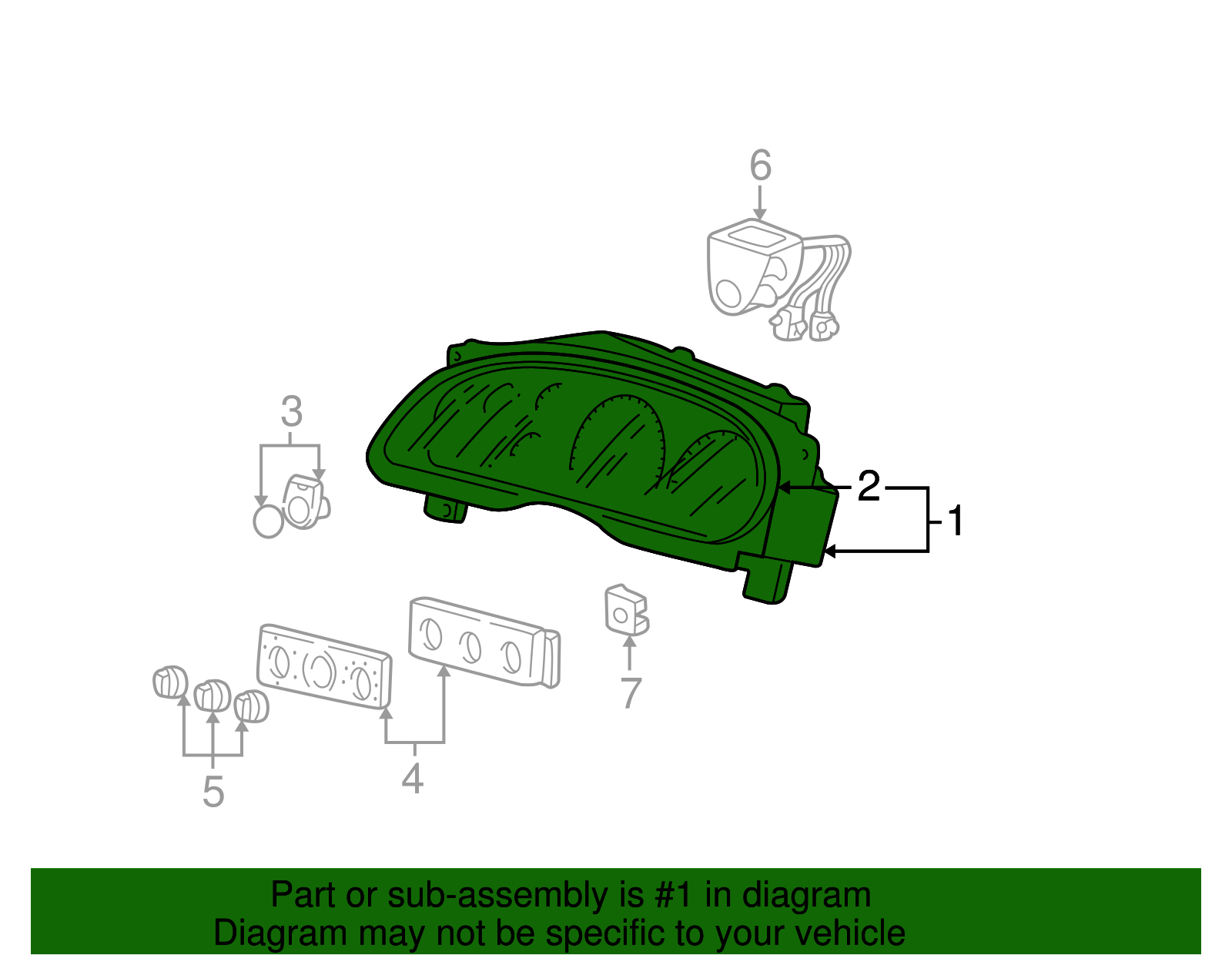 6C3Z-10849-CC - High-Quality Cluster Assembly for 2006-2007 Ford ...