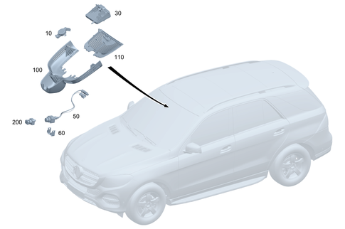 Sensors, Camera and Switch Behind Windshield for 2024 Mercedes-Benz ...