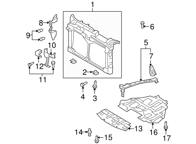 2011-2013 Mazda 6 OEM NEW 2011-2013 Mazda 6 2.5L 3.7L Radiator Support ...