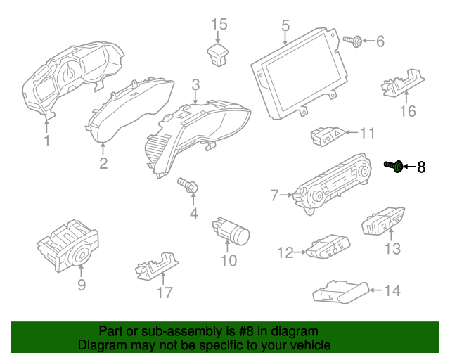 Genuine OEM Ford Part - HVAC Temperature Control Panel Screw W706999 ...