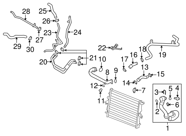 2007-2015 Audi Q7 HVAC Heater Hose 7L0-815-374 | Audi USA Parts