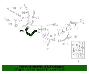 2007-2015 Audi Q7 HVAC Heater Hose 7L0-815-374 | Audi USA Parts