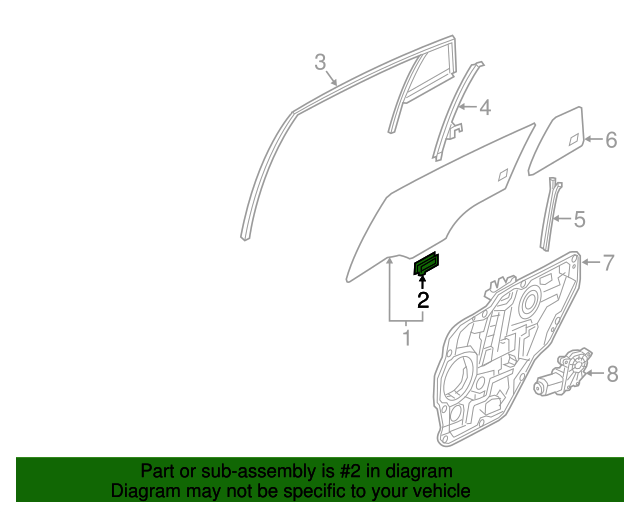 Hyundai - 83413-2W000 - Door Glass Holder - 2013-2024 Hyundai | OEM ...