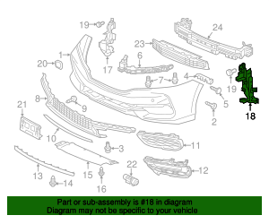 71118-T3L-A50 - Duct L Front Bumper Side - 2016 2017 Honda Accord ...