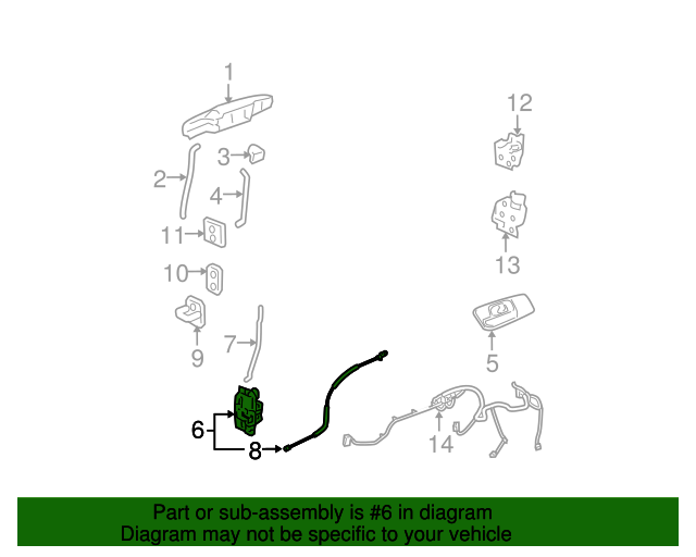 25876386 - Driver Side Front Door Lock 2007-2010 GM | GM Wholesale Direct