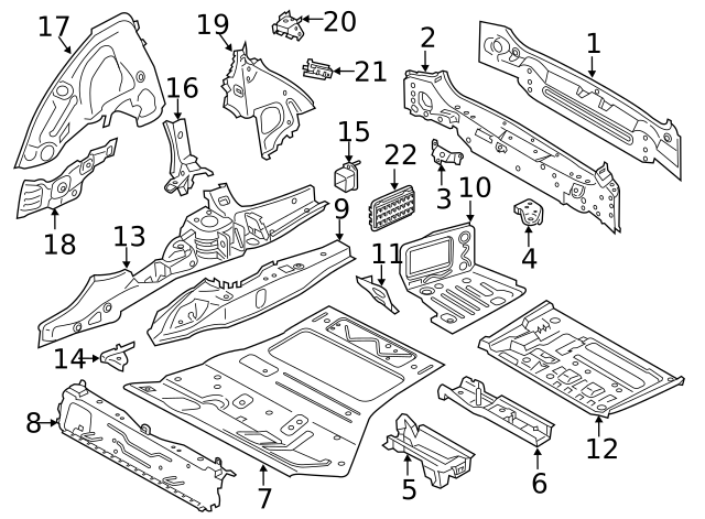 Genuine BMW 41-00-7-493-933 | Floor Side Rail | FREE Shipping on Most ...