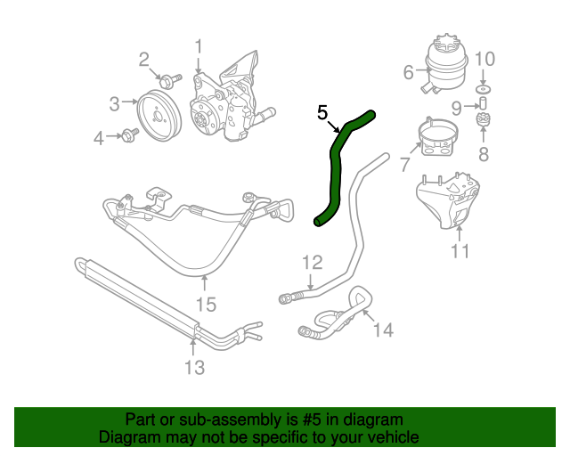32-41-6-850-582 - Power Steering Reservoir Hose 2006-2013 BMW ...