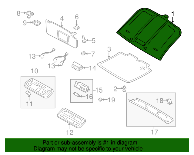 2008-2015 Audi Headliner 8J8-867-505-C-N70 | Audi USA Parts