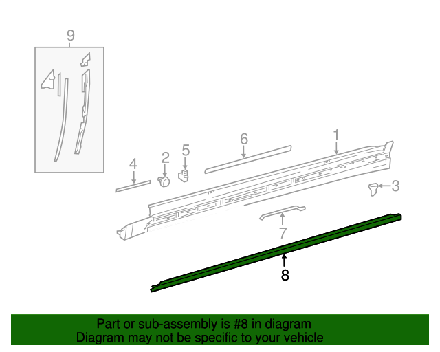 75858-50010 - Rocker Panel Guard 2018-2023 Lexus | AutoNationParts.com