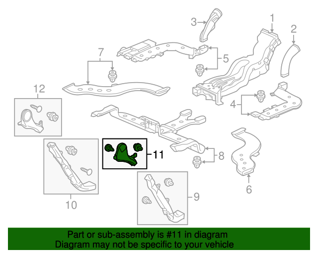 83335-TG7-A00ZA - Duct R Head *Tblack* (Black) - 2016 2017 Honda Pilot ...