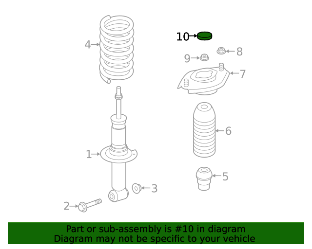 2000-2023 Subaru Suspension Shock Absorber Mount Cap 909400004 | Subaru ...