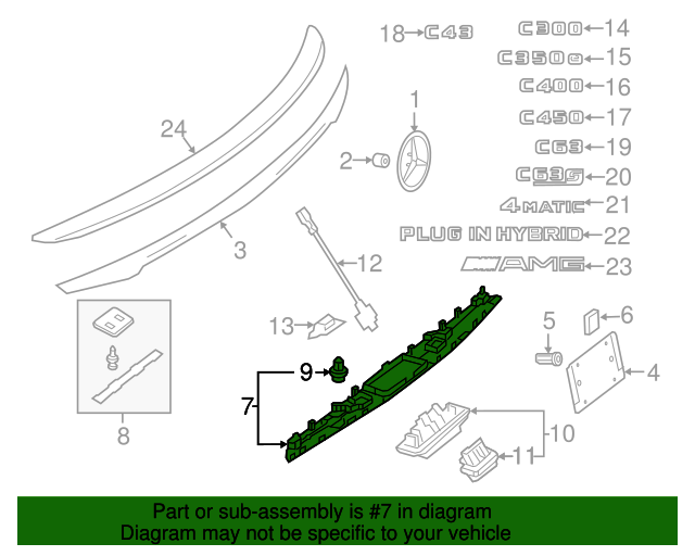 2015 Mercedes-Benz Handle Molding 205-740-00-93-64 | MB OEM Parts