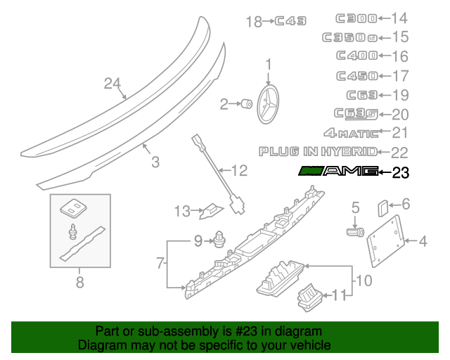 205-817-20-01 - Nameplate 2017-2021 Mercedes-Benz | Mercedes-Benz USA Parts