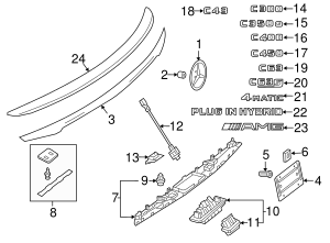Mercedes-Benz OEM Upper Molding Part# 205-743-03-00 | OEM Vehicle Parts
