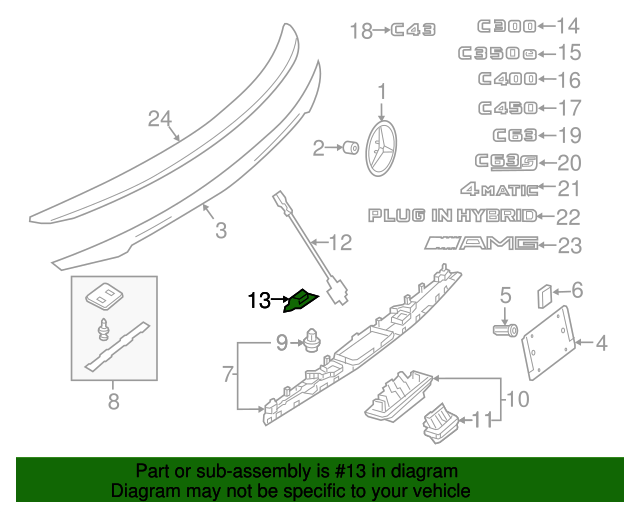 222-750-03-14 - Rear Camera Bracket 2014-2023 Mercedes-Benz | Mercedes ...