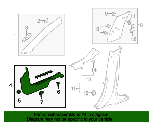 2018-2024 Chevrolet Equinox Black Front Driver Side Door Sill Garnish ...