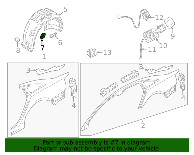 4F0-825-429-A - Fender Liner Fastener 2008-2018 Audi | Audi OEM Parts