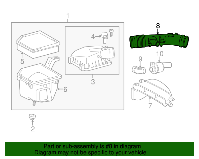 17881-31280 - Engine Air Intake Hose 2013-2023 Lexus | AutoNationParts.com