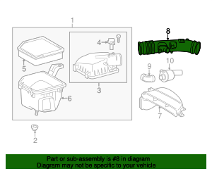 17881-31280 - Engine Air Intake Hose 2013-2023 Lexus | AutoNationParts.com