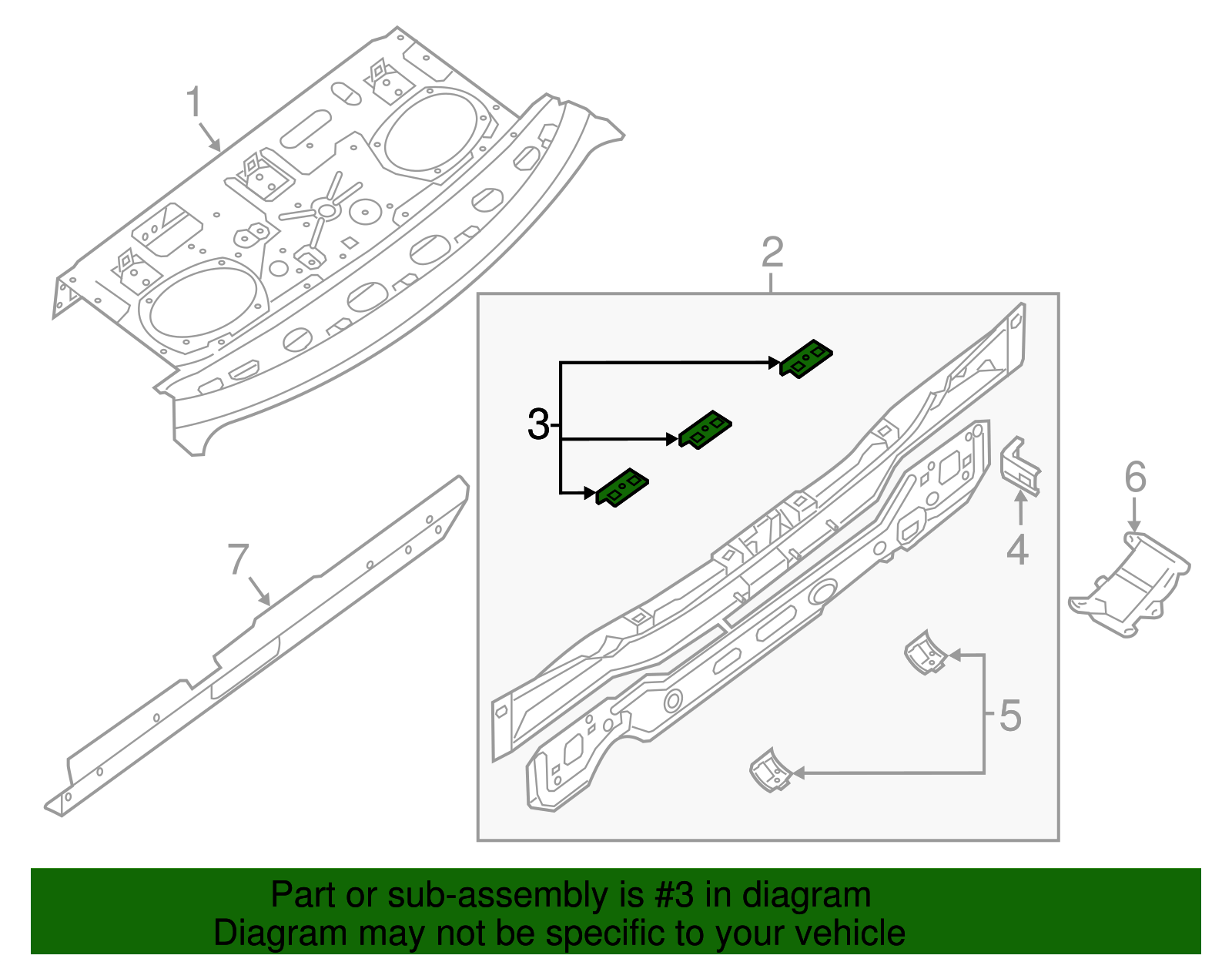 2013-2019 Nissan Sentra Rear Body Panel Upper Retainer H5240-3SGMA ...