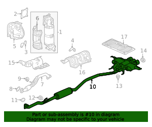 18307-TGH-A02 - Muffler & Pipe 2019-2021 Honda Civic | Honda Parts Online