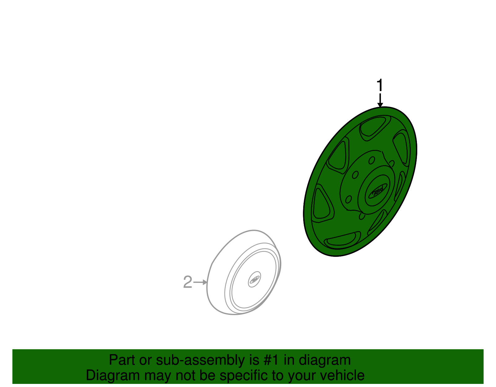 F8UZ-1130-AA - Wheel Cover 2000-2025 Ford | Ford Parts Direct