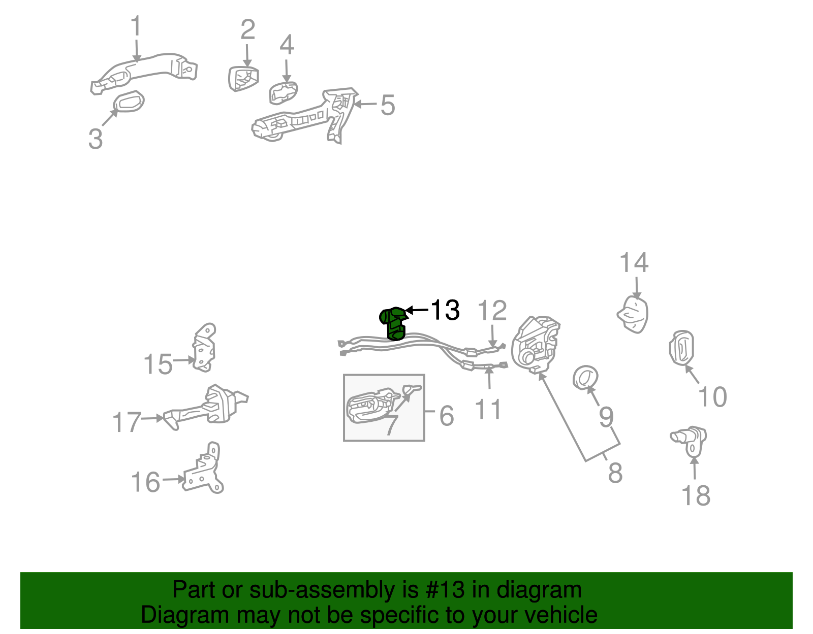 2000-2024 Toyota Lock Motor Cable Clip 69749-04020 | Toyota Parts Center