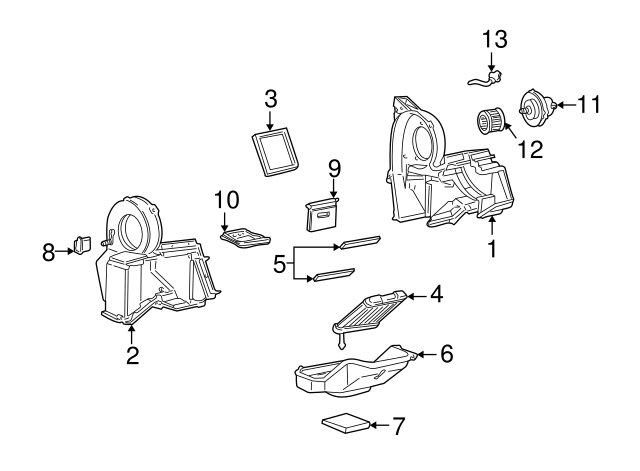 1996-2014 GM Auxiliary Air Conditioning Evaporator and Blower Module ...