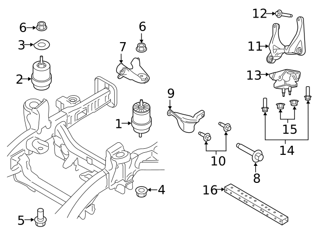 Ford EB3Z-6068-A - Trans Mount Bracket - 2019-2021 Ford Ranger | OEM Ford Parts & Accessories