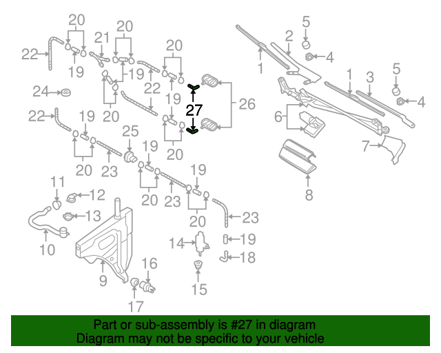 1J0-955-665-C - Washer Nozzle Elbow 2002-2015 Audi | Audi OEM Parts