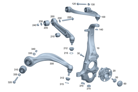 Steering Knuckle and Transverse Control Arm for 2024 Mercedes-Benz EQE ...