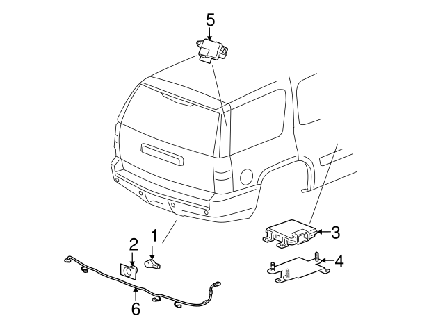 2007-2014 GM Rear Object Alarm Sensor Wiring Harness 22899760 ...