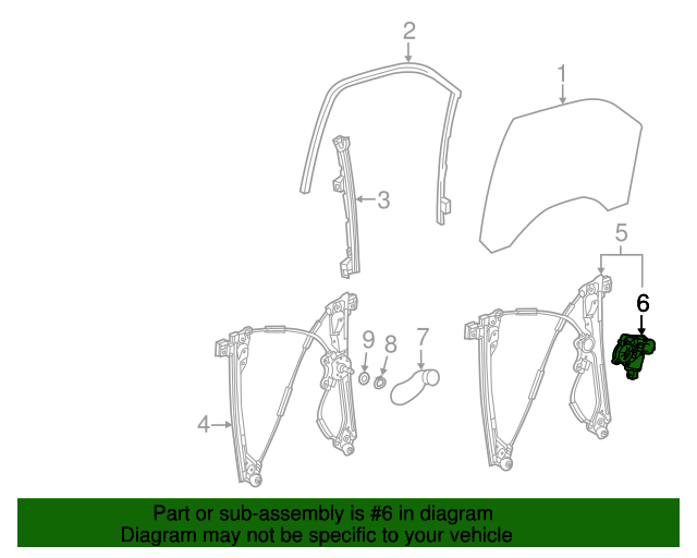 2014-2020 GM Front Driver Side Window Regulator 22921493 GM ...
