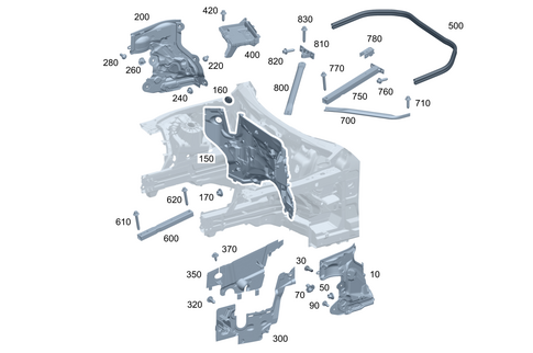 Engine Compartment Partition Wall, Wheel Well Detachable Parts for 2024 ...